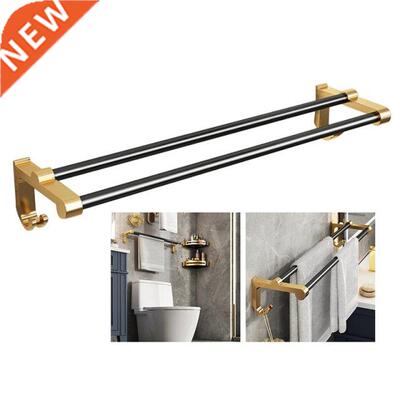 Double Towel Holder Bathroom Aluminum Towel Rack Bath Towel