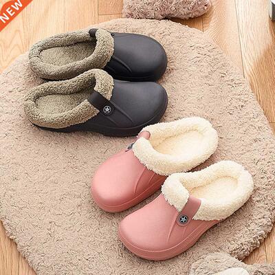 2021 Winter Waterproof Slippers Women Men Winter Shoes Plush