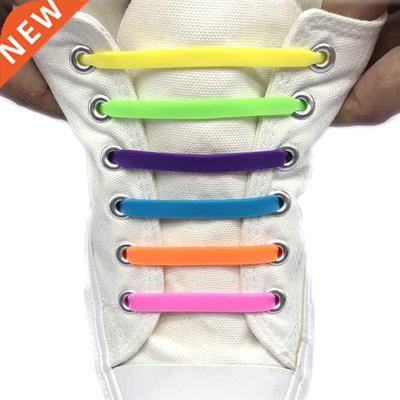 12Pc/Set 1 Colors Silicone Shoelaces Elastic No Tie Shoe L