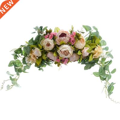 Wedding Arch Flower Artificial Peony Eucalyptus Wreath Decor