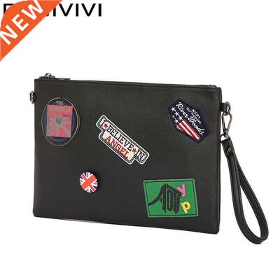 Envelope Leather Handbag for Men Bag Black Cluth Fashion Ko