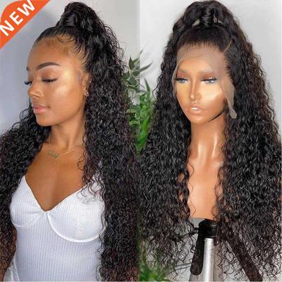 Synthetic Glueless 26Inch Deep Wavy Black Lace Frontal Hair