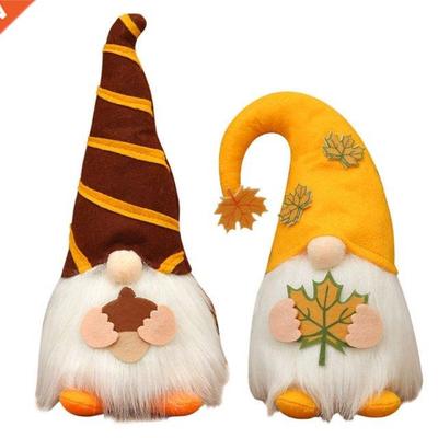 Fall Gnome Autumn Tomte Farmhouse Tiered Tray Decor LED Ligh
