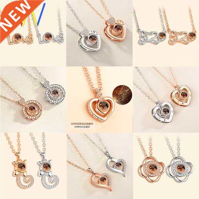 Gold Silver 100 Language I love You women Necklace Pendant