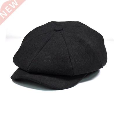 Winter Peaky Blinders Flat Cap Wool Vintage Octagonal Hat Ma