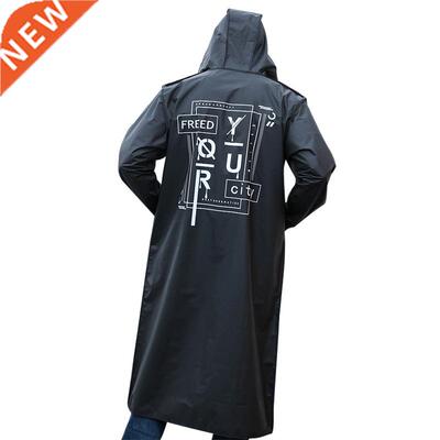Long Adult Raincoat Men Women EVA Black Impermeable