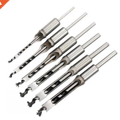 6Pcs 6.4/8/9.5/12.7/14/16mm HSS Square Hole Saws Auger Drill