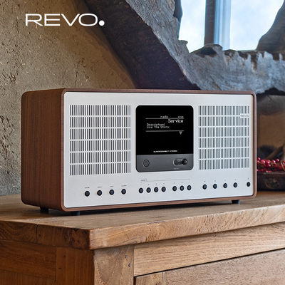 Revo SuperConnectStereo收音机多功能蓝牙音箱复古胡桃实