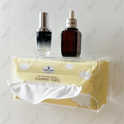 加厚洗脸巾收纳盒挂壁式免打孔