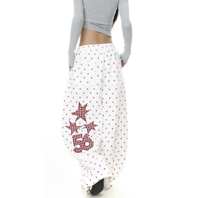 美式星星字母满印宽松阔腿裤套装