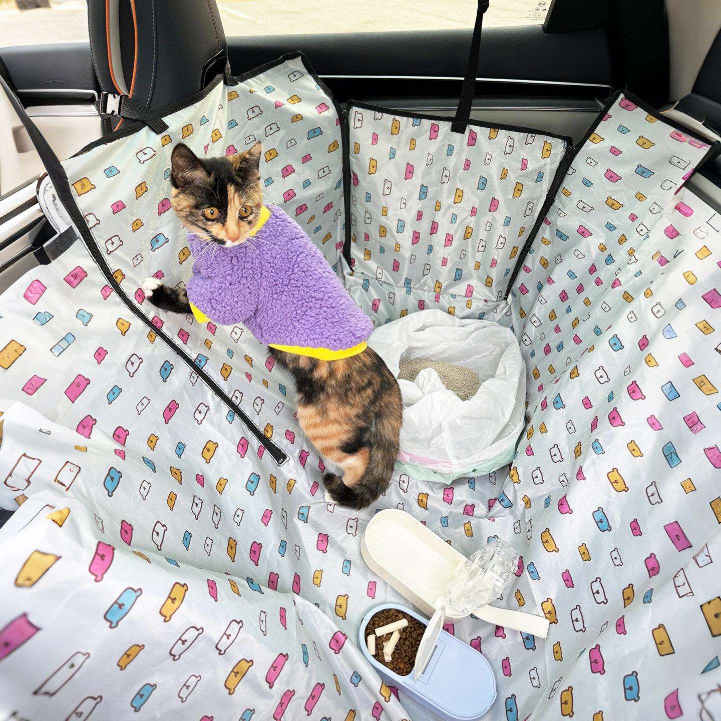 猫咪宠物后排车载垫外出旅行回家过年便携防水耐抓狗狗专用垫子