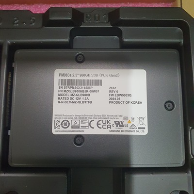 三星PM983A960GU.2PCIE3.0