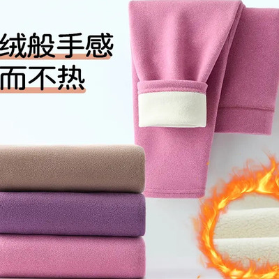 高弹中高腰修身秋裤羊羔绒保暖裤