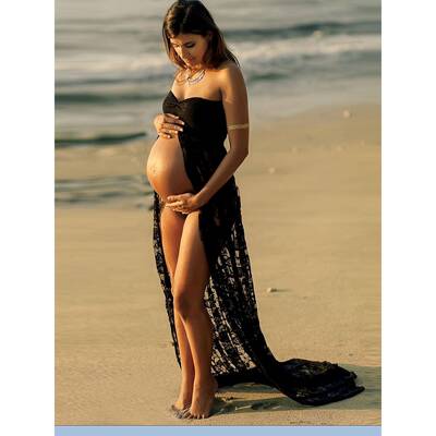Z 64626 Lace Maternity Long Dress 蕾丝孕妇连衣裙