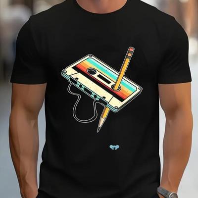 80s Cassette Tape Pencil 1980s Retro Nostalgic Music Shirt