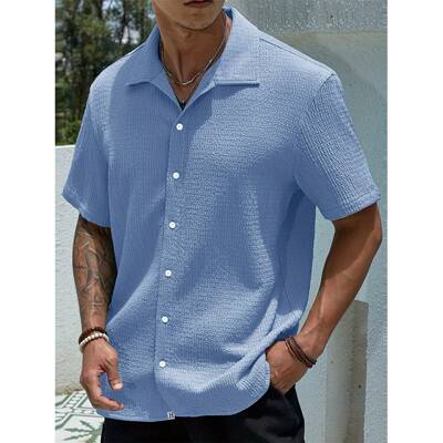 J 11256 Men's Button Short Sleeve Shirt 装短袖衬衫