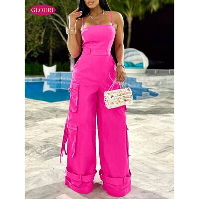 H 69467L Women's Single Button Jumpsuit 工装连体裤
