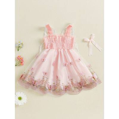 F 89033 Floral Embroidered Dress 女童吊带裙