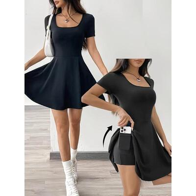 H 54563 Brown Knit Casual Dress 棕色针织连衣裙