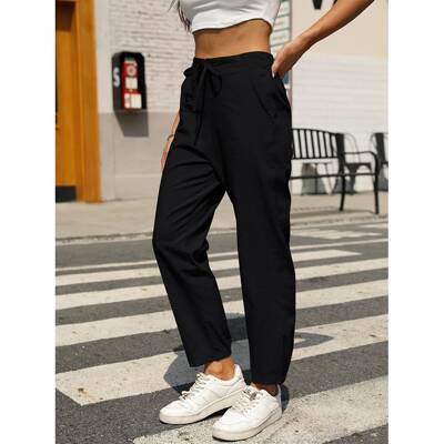H 35280 Elastic Waist Linen Pants 棉麻长裤