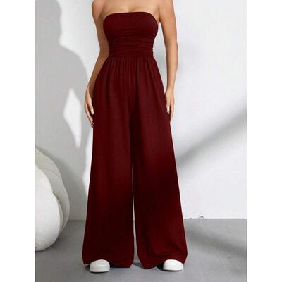 H 73150 Tube top wide leg jumpsuit 抹胸阔腿连体裤跨境速