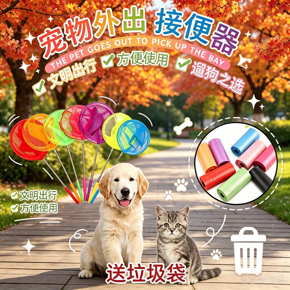 狗狗接便器捡屎神器拾便器接狗便器接屎拉屎神遛狗拾便袋捡屎袋