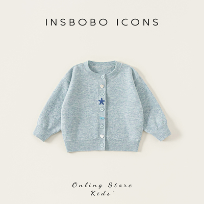 INSbobo儿童别致装饰毛衣开衫
