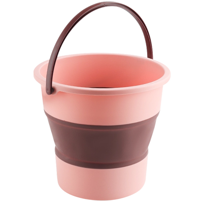 安赛瑞 折叠水桶洗车桶钓鱼桶打水桶家用收纳桶 10L 粉色 7A00875