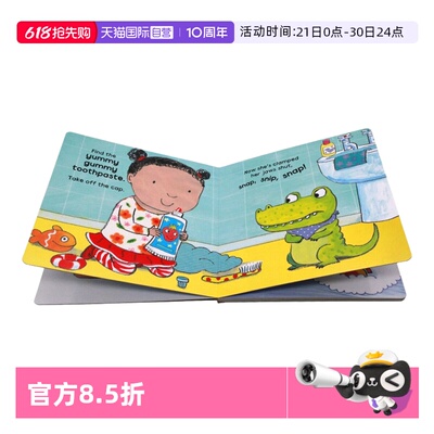 【自营】英文原版绘本How to Brush Your Teeth with Snappy Croc怎么刷你的牙齿教幼儿生活自理的绘本纸板书儿童性格习惯养成