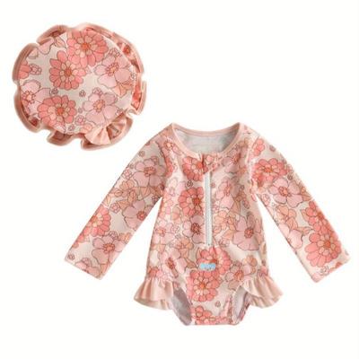 Toddler Girl Ra Guard Swimsu Long Sleeve女婴泳衣