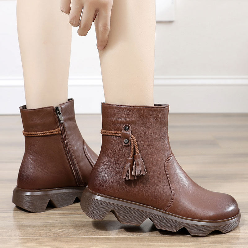 真皮马丁靴女2020新款网红靴子复古英伦风春秋单靴百搭潮ins棉靴_虎窝淘