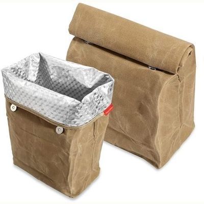 清仓美国产老美式复古铝箔冰袋便当保温袋户外加厚油蜡帆布午餐包