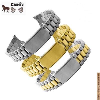 原厂代用女男钢带通用劳力士三珠表带1819202122金色表链手表配件