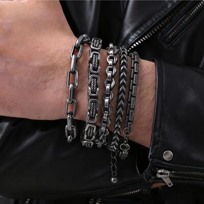Chain Bracelets for Men Boys,Byzantine Stainless Steel