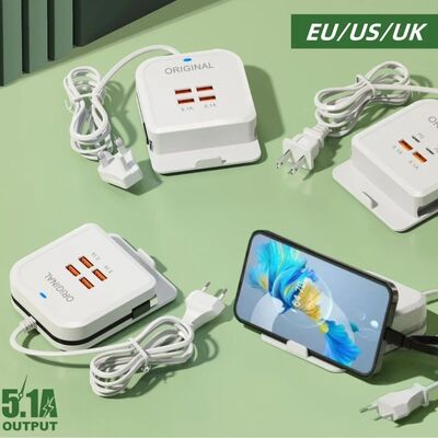 5.1A 4 Ports USB Type C Quick Charging Socket Multifunction