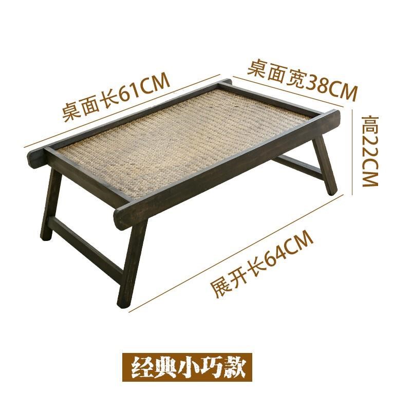 可折叠飘窗桌小茶几炕桌实木新中式家用阳台矮桌日式Y榻榻米桌竹