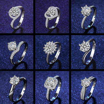 Zircon imitation moissanite ring for women and men six prong