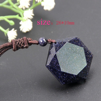 Jewelry natural obsidian pendant six-pointed star pendulum