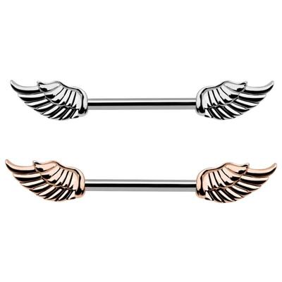 Zircon Angel Wings Nipple Barbell Piercing Rings Punk Women