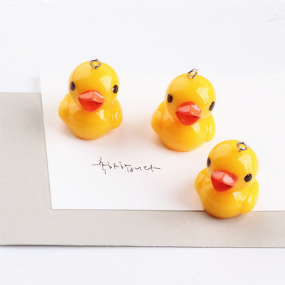 10pcs Cute Yellow Duck Resin Earring Charms Diy Findings Ka