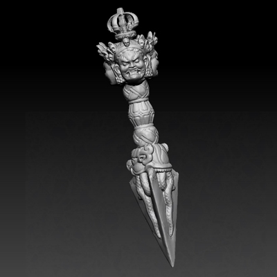 降魔杵三维立体图圆雕图stl文件权杖金刚杵雕刻机3d模型975