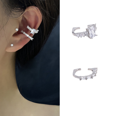 1 Pcs Korean Zircon Clip Earrings For Women Fake Piercing