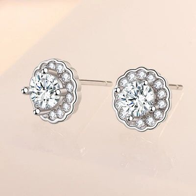 Sterling Silver Earrings For Women Original Charm Double