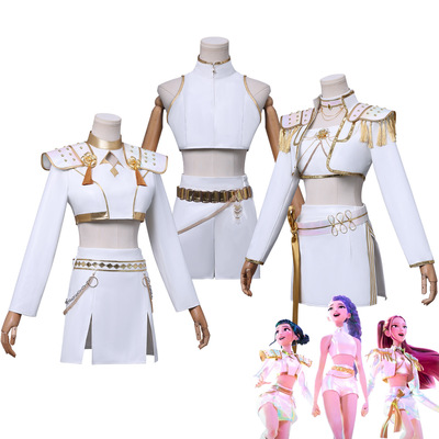 新丝璐跨境新款韩流K-POP猎魔女团服米拉佐依鲁米白皮款cosplay服