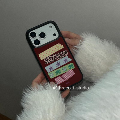 时尚花俏胶带印花17pro手机壳