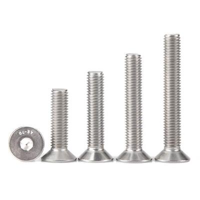 M8M10M12*x120x130x140x150mm不锈钢304加长沉头平头内六角螺丝钉