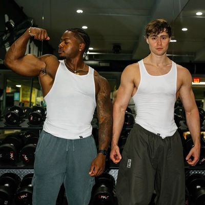 回馈Gymshark ribbed男百搭纯色运动休闲高弹修身小标螺纹背心D7