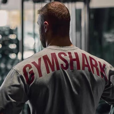 新款冲GYMSHARK POWER新配色男女运动休闲宽松显大棉质圆领短袖E2