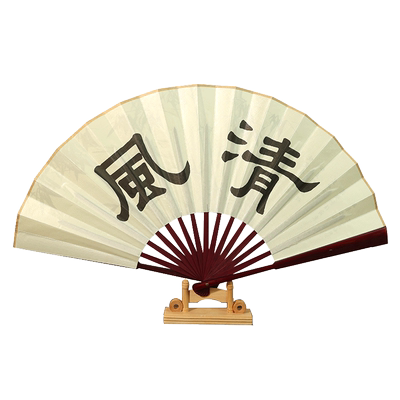 古风折扇水墨画绢布扇子男款