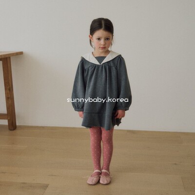 SOYE韩国进口童装代购26春女童中小童海军领宽松气质舒适连衣裙